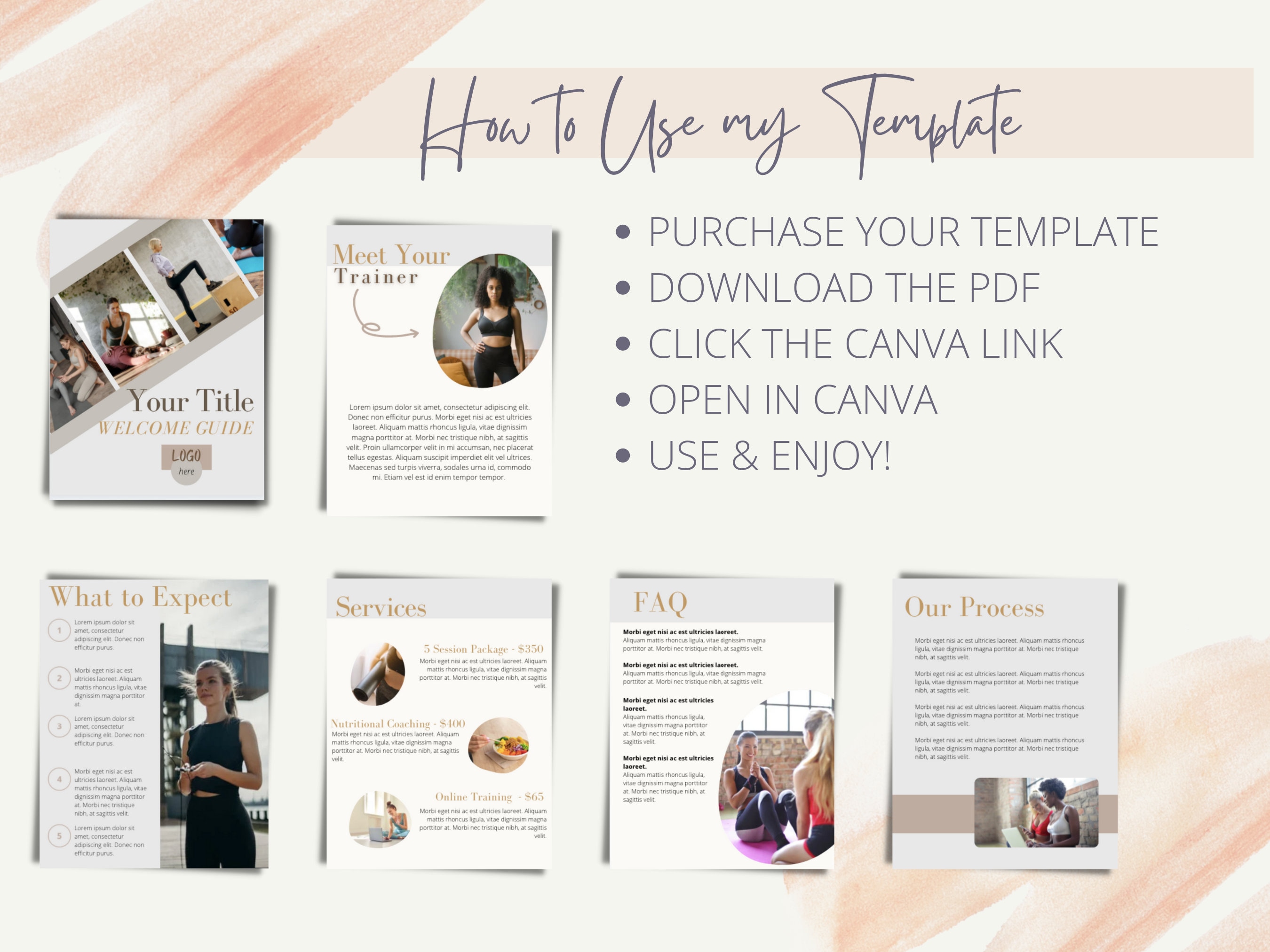 Personal Trainer Welcome Guide | Canva Template | Personal Trainer ...