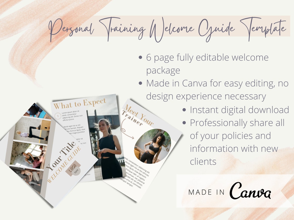 Personal Trainer Welcome Guide | Canva Template | Personal Trainer ...