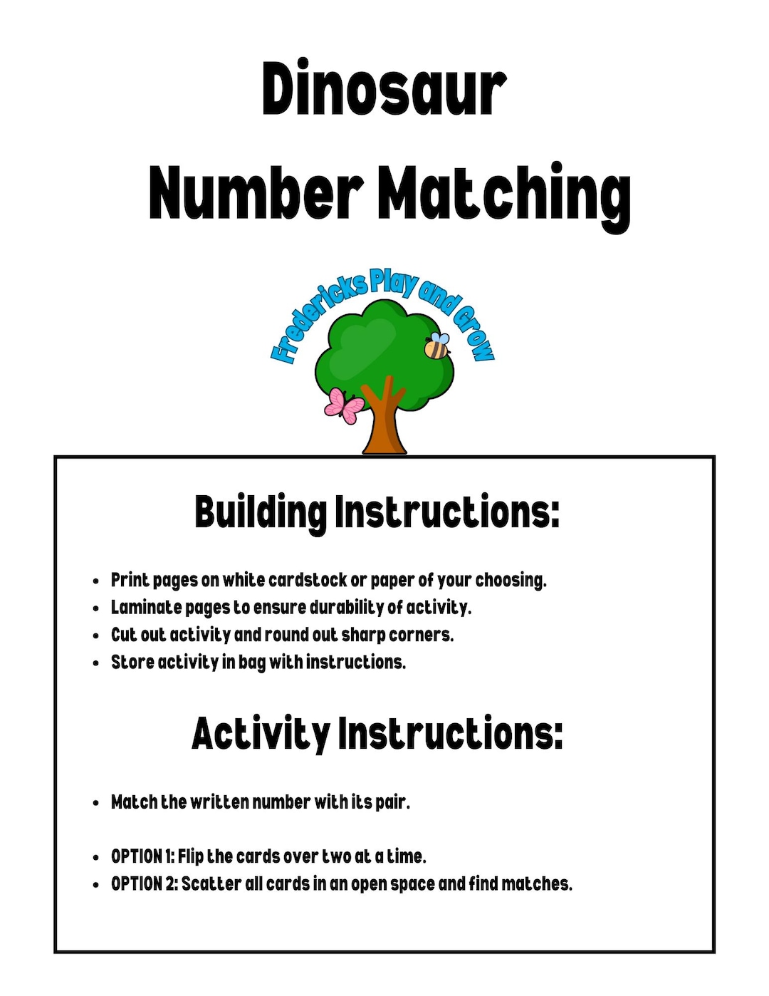 Dinosaur Number Matching Activity! Hands-on Learning Through Play for ...