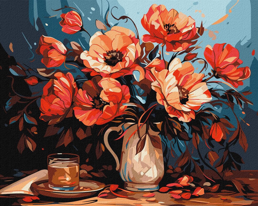 Colorful Poppies Paint by Number KIT With Frame! Flower Color by ...