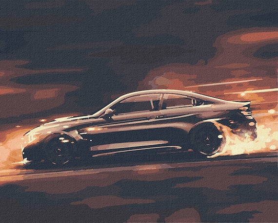 Speed Paint by Number KIT With Frame Race Car Colour by - Etsy