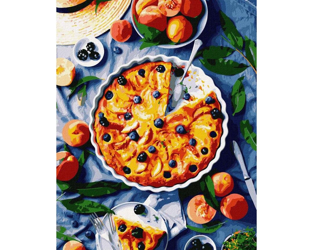 Peach Pie - Paint by Number Kit With Frame! Color by Numbers Kit. Adult ...