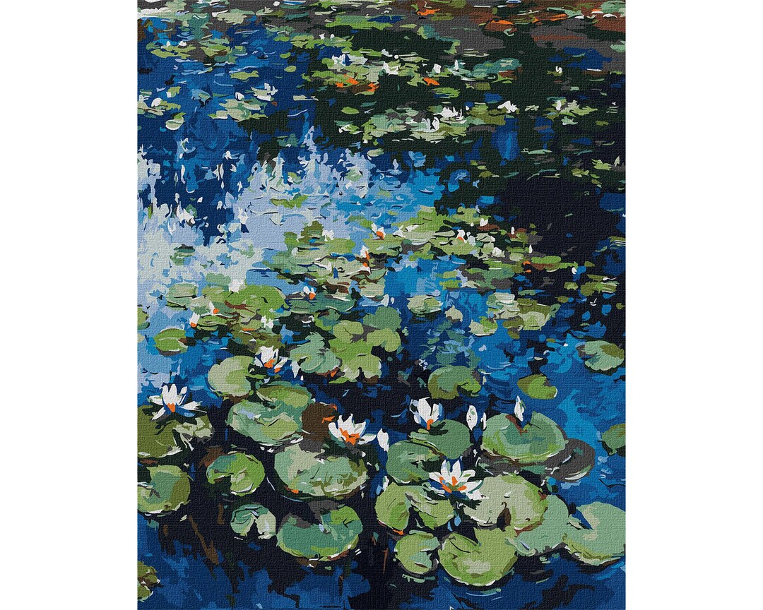 Water Lilies - Paint by Number Kit With FRAME! Color by Numbers Kit. Modern Paint by Number ...
