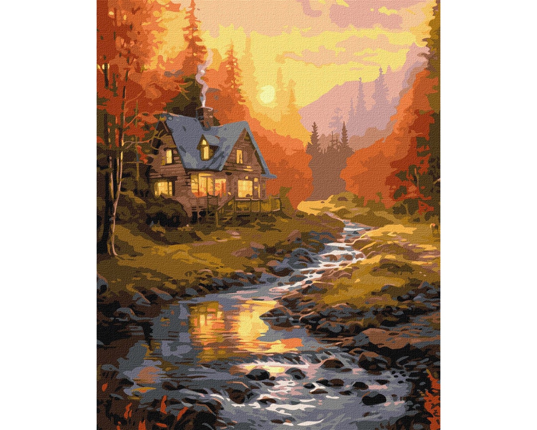 Sunny Valley Paint by Number Kit With Frame Color by Numbers Kit. Adult ...