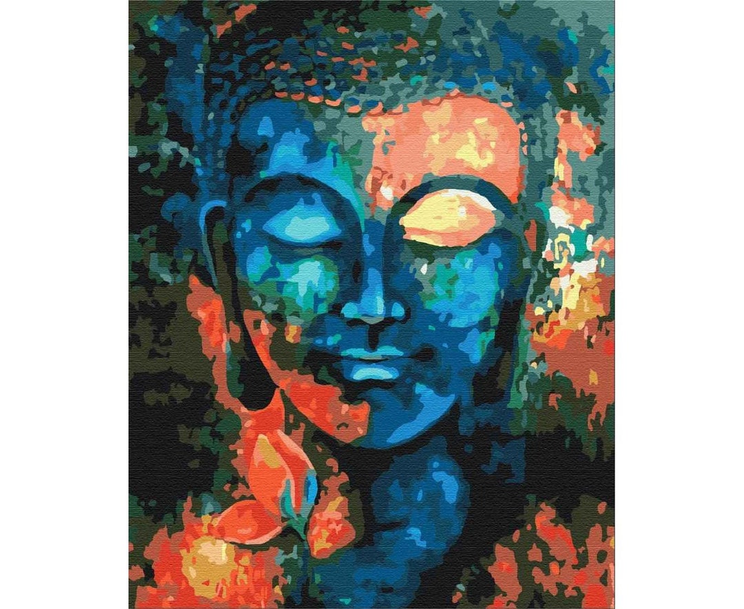 Colorful Buddha Paint by Number Kit With FRAME Color by - Etsy