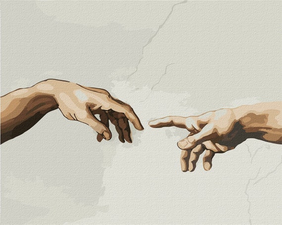 The Creation of Adam Paint by Number Kit With FRAME Color | Etsy