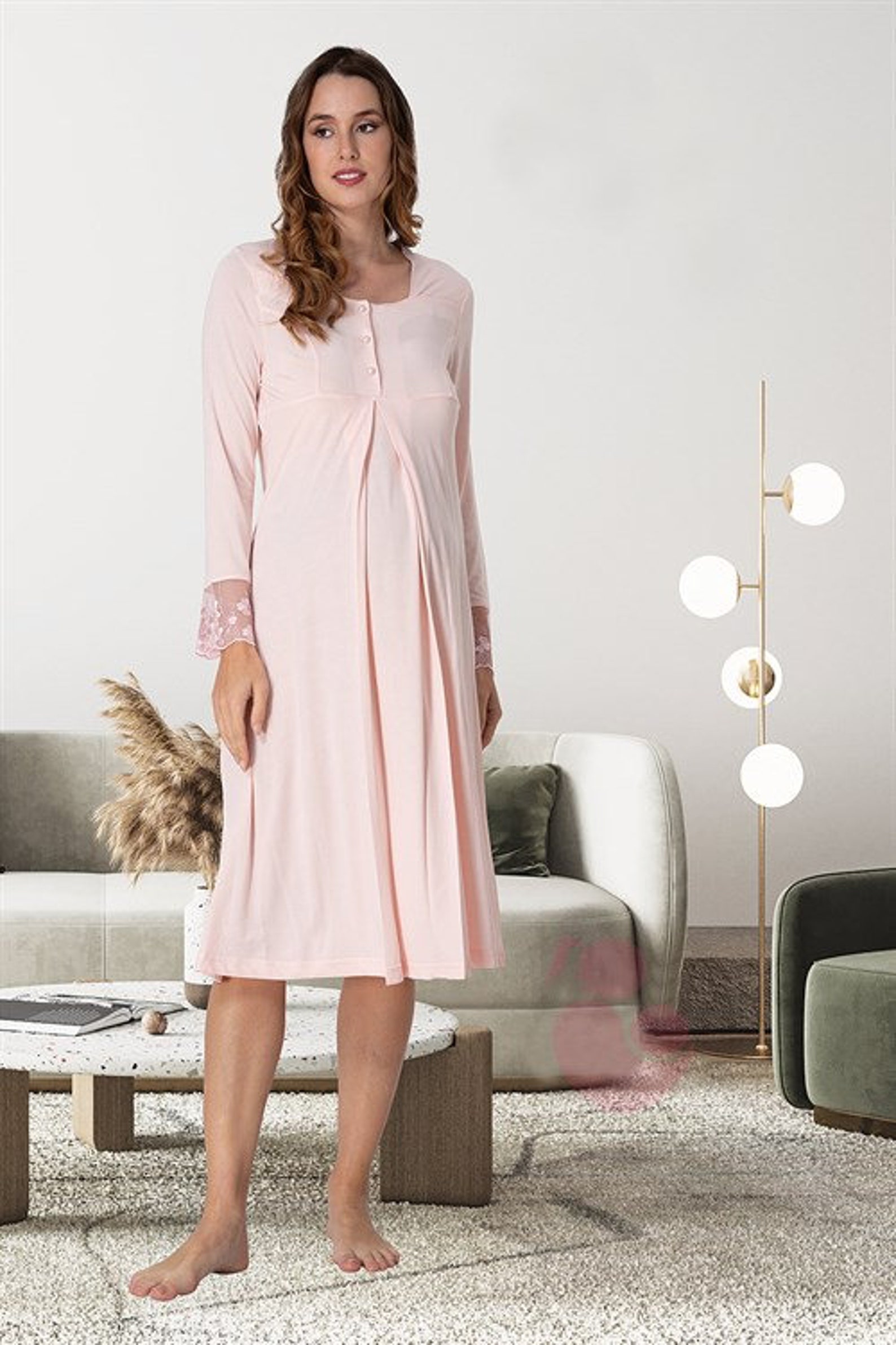 Lohusahamile 9046 Pink Maternity Pajamas Maternity Labor Nursing ...