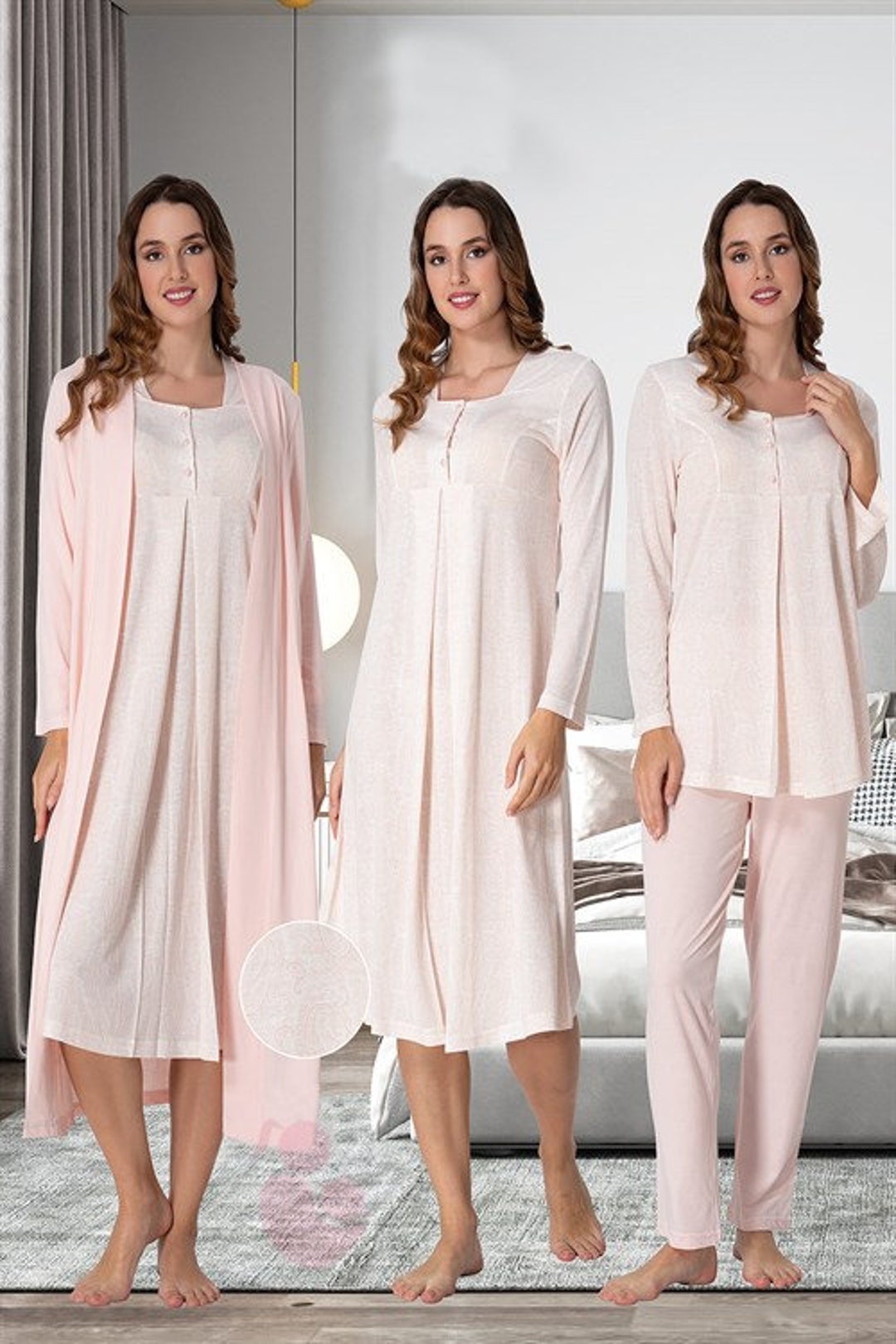 Lohusahamile 9076 New Model Maternity Pajamas Maternity Labor Nursing ...