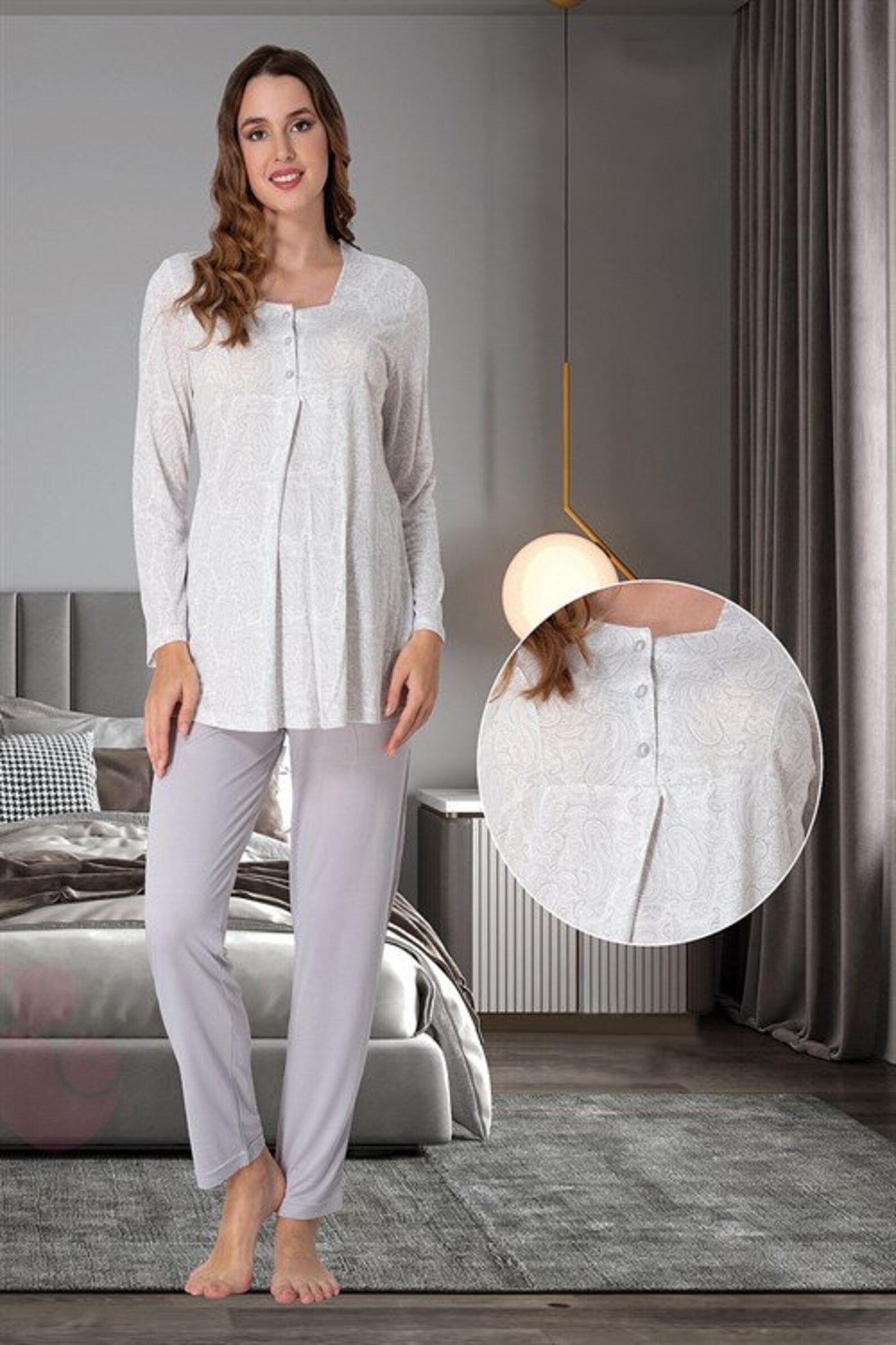 Lohusahamile 9076 New Model Maternity Pajamas Maternity Labor Nursing ...