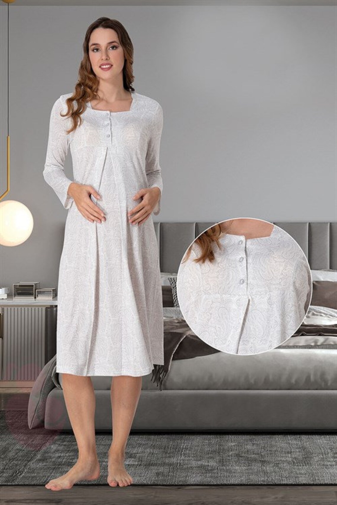 Lohusahamile 9076 New Model Maternity Pajamas Maternity Labor Nursing ...