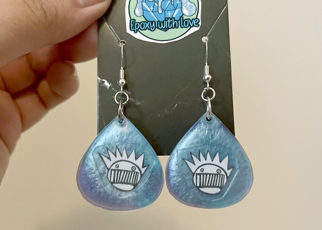 Ween Boognish Blue and Purple Rainbow Reflective Earrings on 925 ...