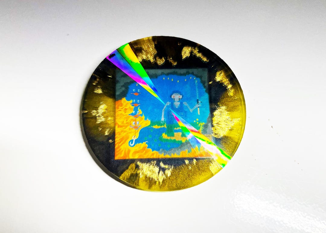 KGLW - Fishing for Fishes Black and Gold Leaf Rainbow Reflective Drink ...