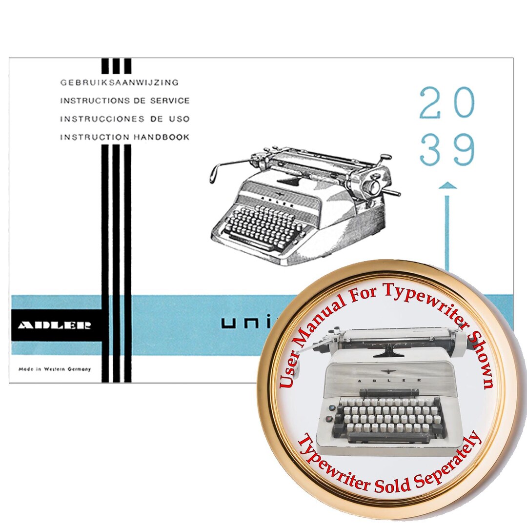 Adler Universal 20 Typewriter User Instruction Manual - Etsy