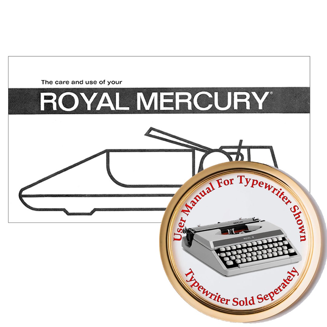 Royal Mercury Typewriter User Instruction Manual. - Etsy