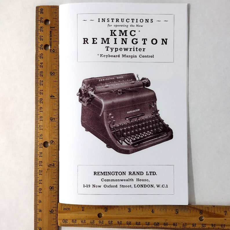 Remington KMC Typewriter User Instruction Manual - Etsy