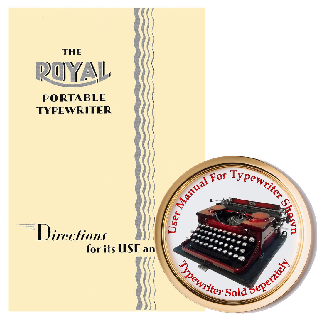 Royal Model P Typewriter User Instruction Manual - Etsy