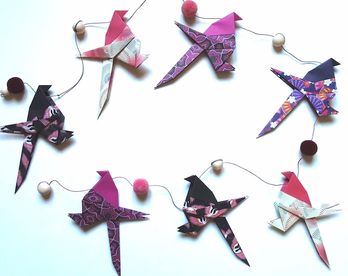 Decorative ORIGAMI Chickadee Garland Patterns Nature Inspired ...