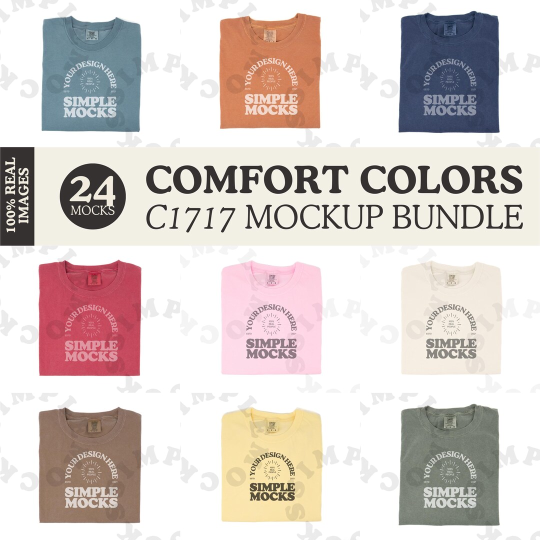 Comfort Colors 1717 Mockup Bundle | C1717 Flat Lay Mockup, C1717 Mockup ...