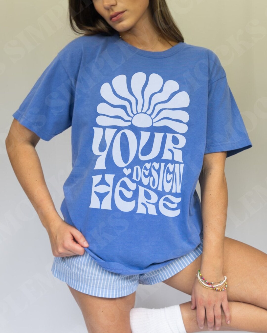 Comfort Colors C1717 Flo Blue Mockup | Comfort Colors Flo Blue Mockup ...