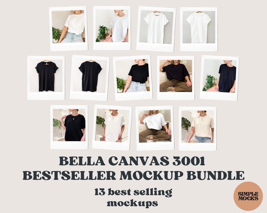 Bella Canvas 3001 Mock up Bundle Mockup Tshirt Bundle Bella - Etsy