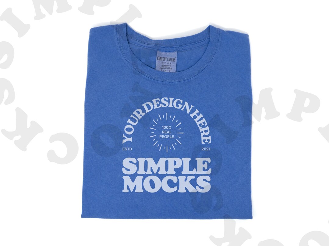 Comfort Colors C1717 Flo Blue Mockup | Comfort Colors Flo Blue Mockup ...
