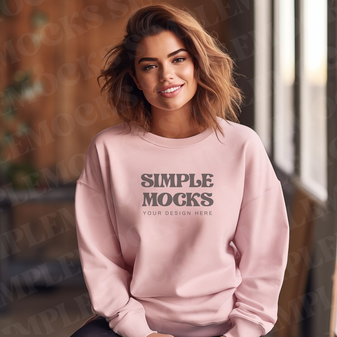 Gildan 18000 Mockup Gildan Light Pink Sweatshirt Mockup - Etsy