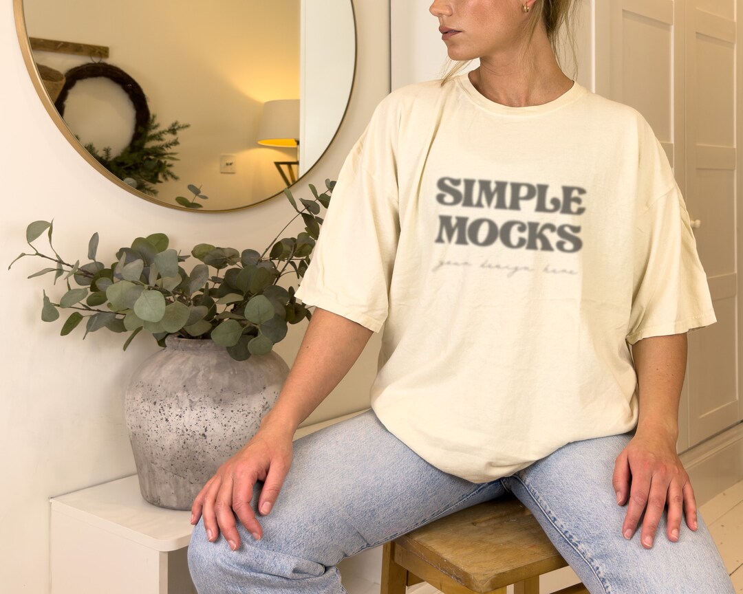 Comfort Colors C1717 Ivory Mockup Comfort Colors Ivory Shirt Mockup ...