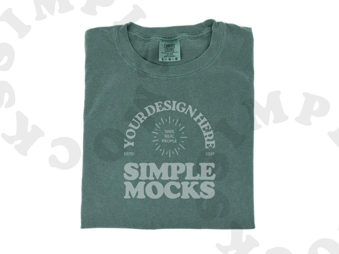Comfort Colors C1717 Blue Spruce Mockup | Comfort Colors Blue Spruce ...