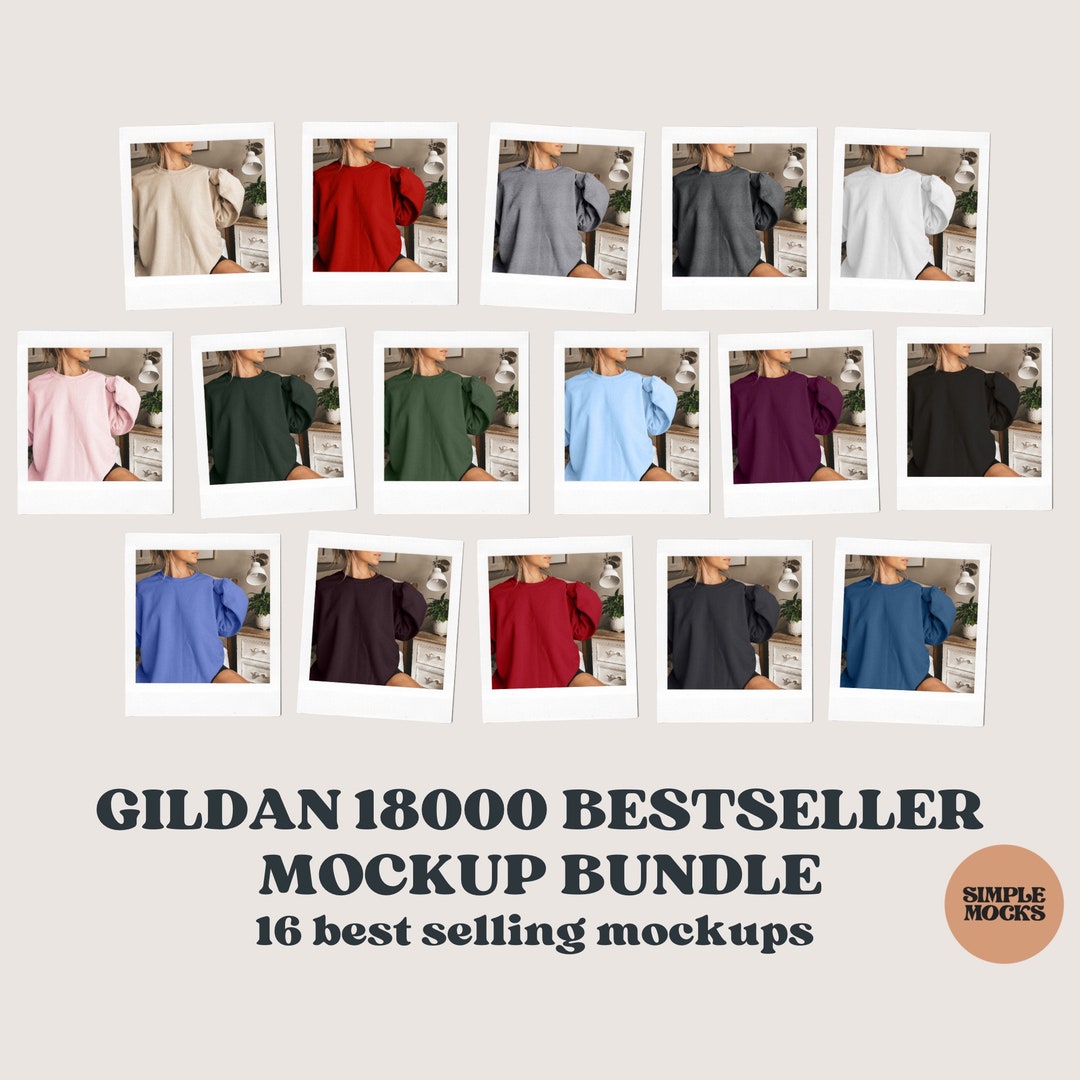 Gildan 18000 Mock up Bundle Mockup Sweatshirt Bundle Gildan 18000 ...