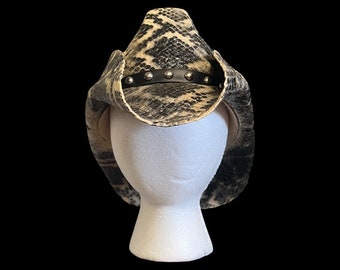 Snakeskin Straw Cowboy Hat for Men and Women Hand-painted Perfect for ...