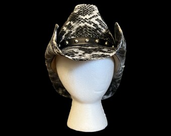 Snakeskin Straw Cowboy Hat for Men and Women Hand-painted Perfect for ...