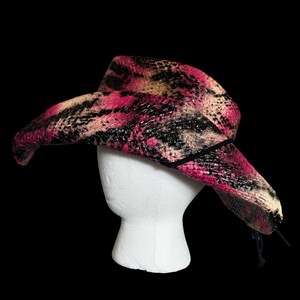 Pink Python Snakeskin Straw Cowboy Hat for Men and Women - Hand-painted ...