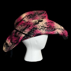 Pink Python Snakeskin Straw Cowboy Hat for Men and Women - Hand-painted ...