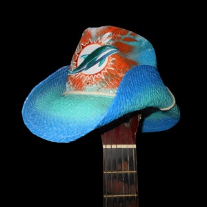 Miami Dolphins NFL Custom Handmade Painted Cowboy Hat With - Etsy