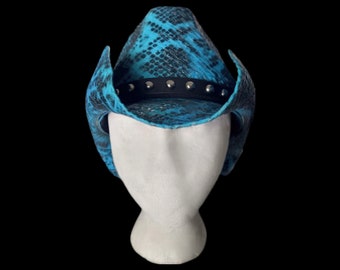 Snakeskin Straw Cowboy Hat for Men and Women Hand-painted Perfect for ...