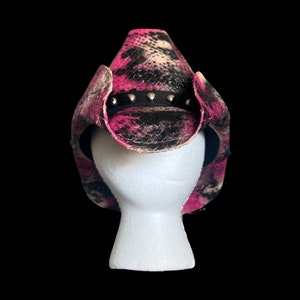 Pink Python Snakeskin Straw Cowboy Hat for Men and Women - Hand-painted ...