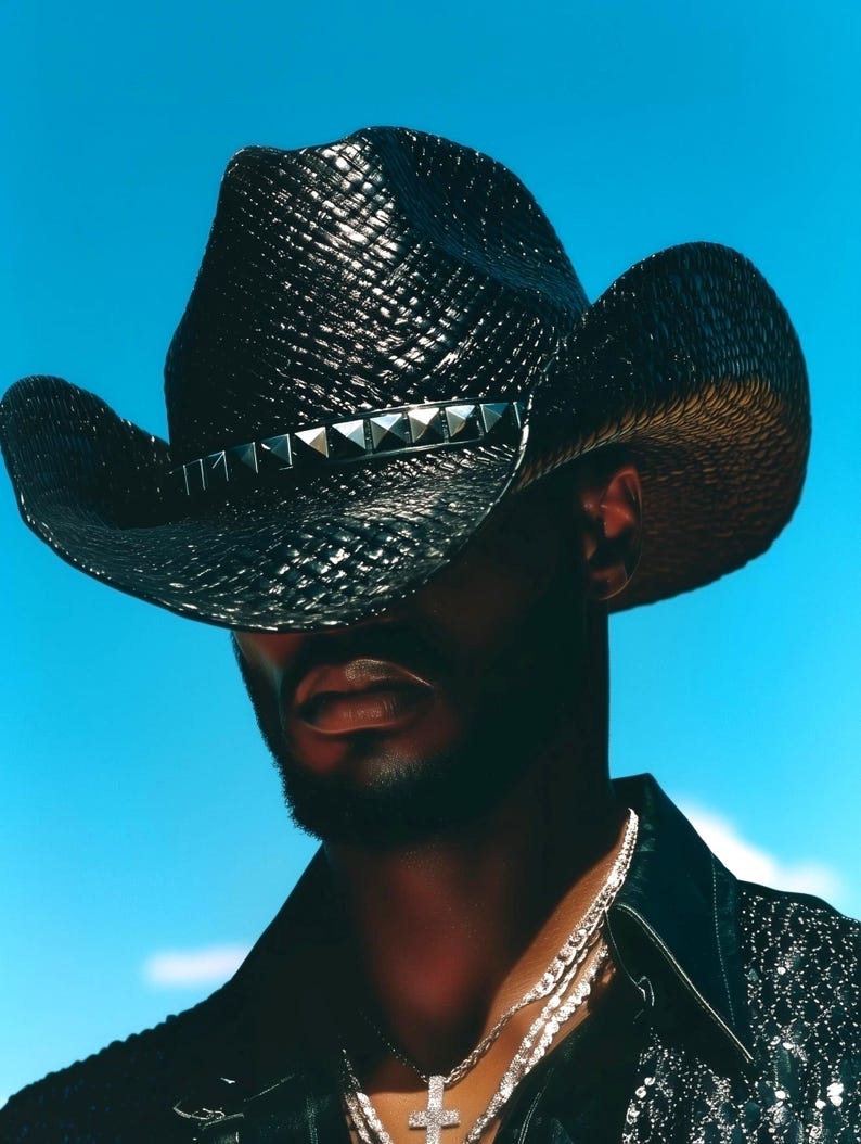 PRE-ORDER JUNE 2026 Black Gloss Cowboy Hat for Men and Women - Hand ...
