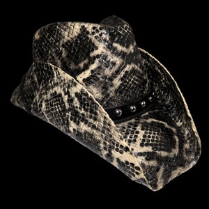 Snakeskin Straw Cowboy Hat for Men and Women - Hand-painted - Perfect ...