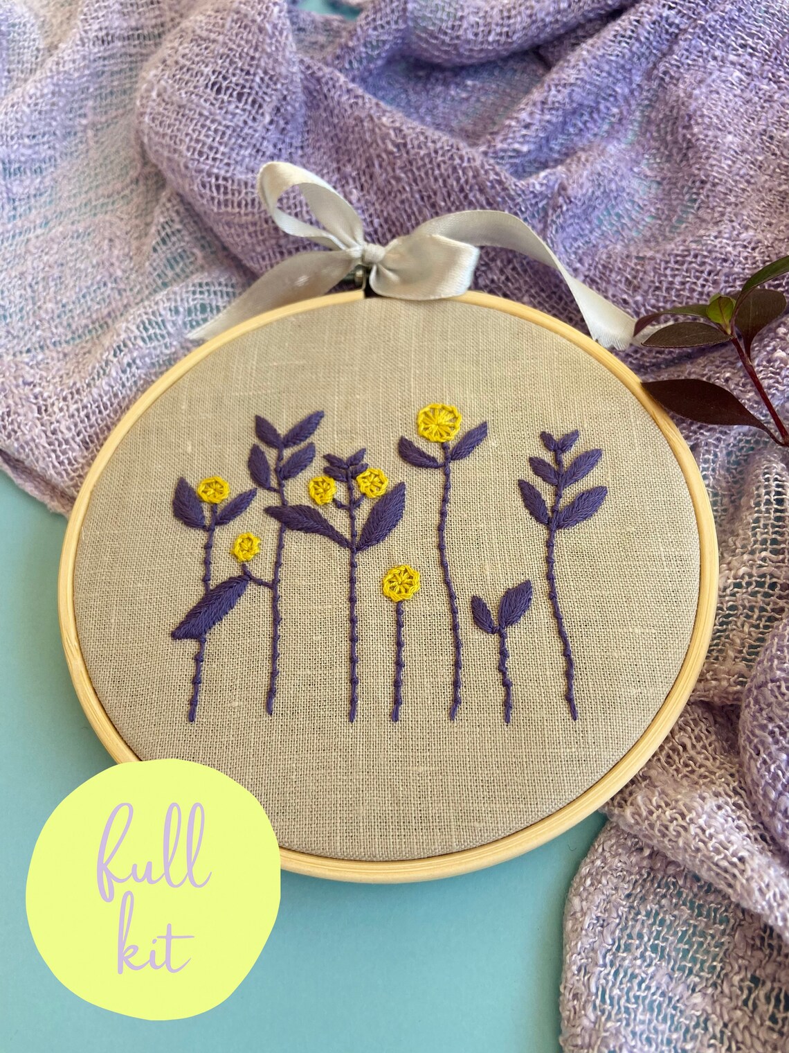 Kit de broderie Design de fleurs minimaliste moderne Petit - Etsy France