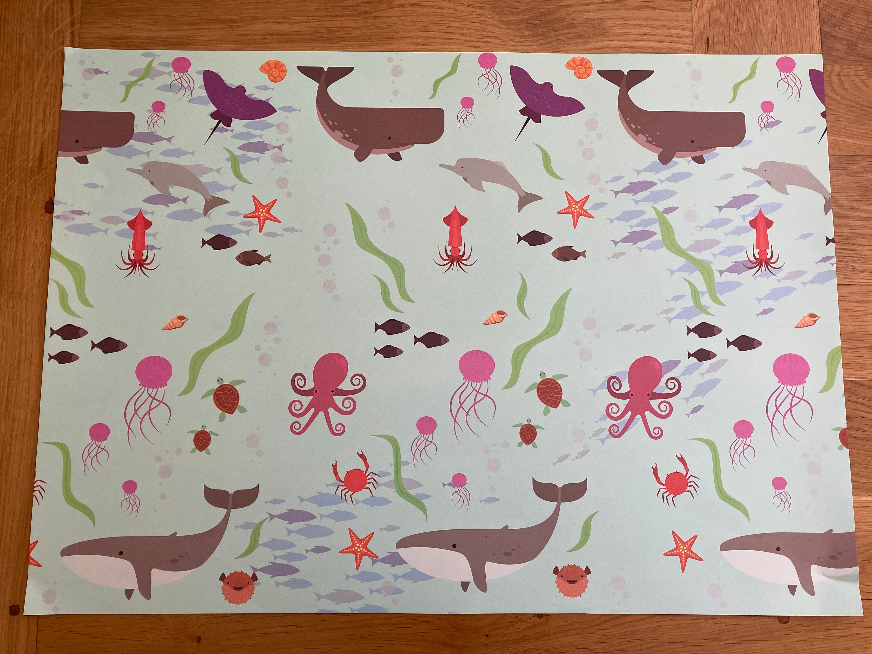 Under the Sea Wrapping Paper / Gift Wrap With FREE Gift Tag - Etsy