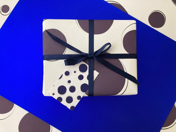 Modern Blue Circles Wrapping Paper / Gift Wrap With FREE Gift - Etsy