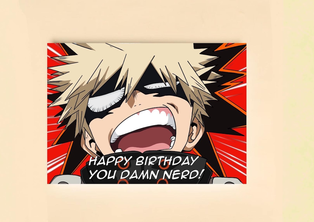 Katsuki Bakugo Birthday Card / My Hero Academia - Etsy