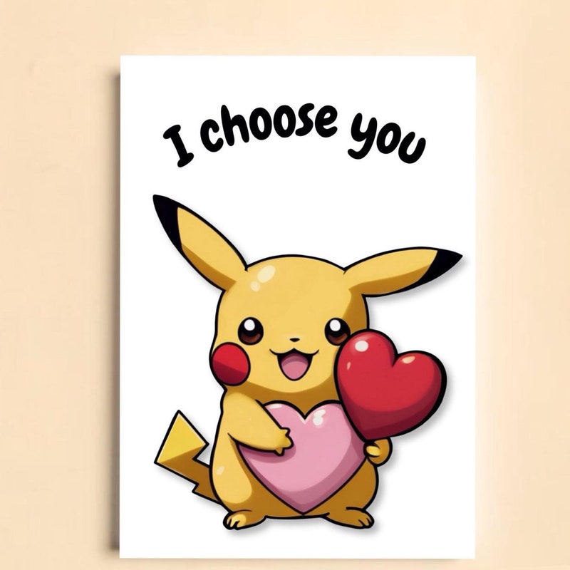 Pikachu. I Choose You Card - Etsy