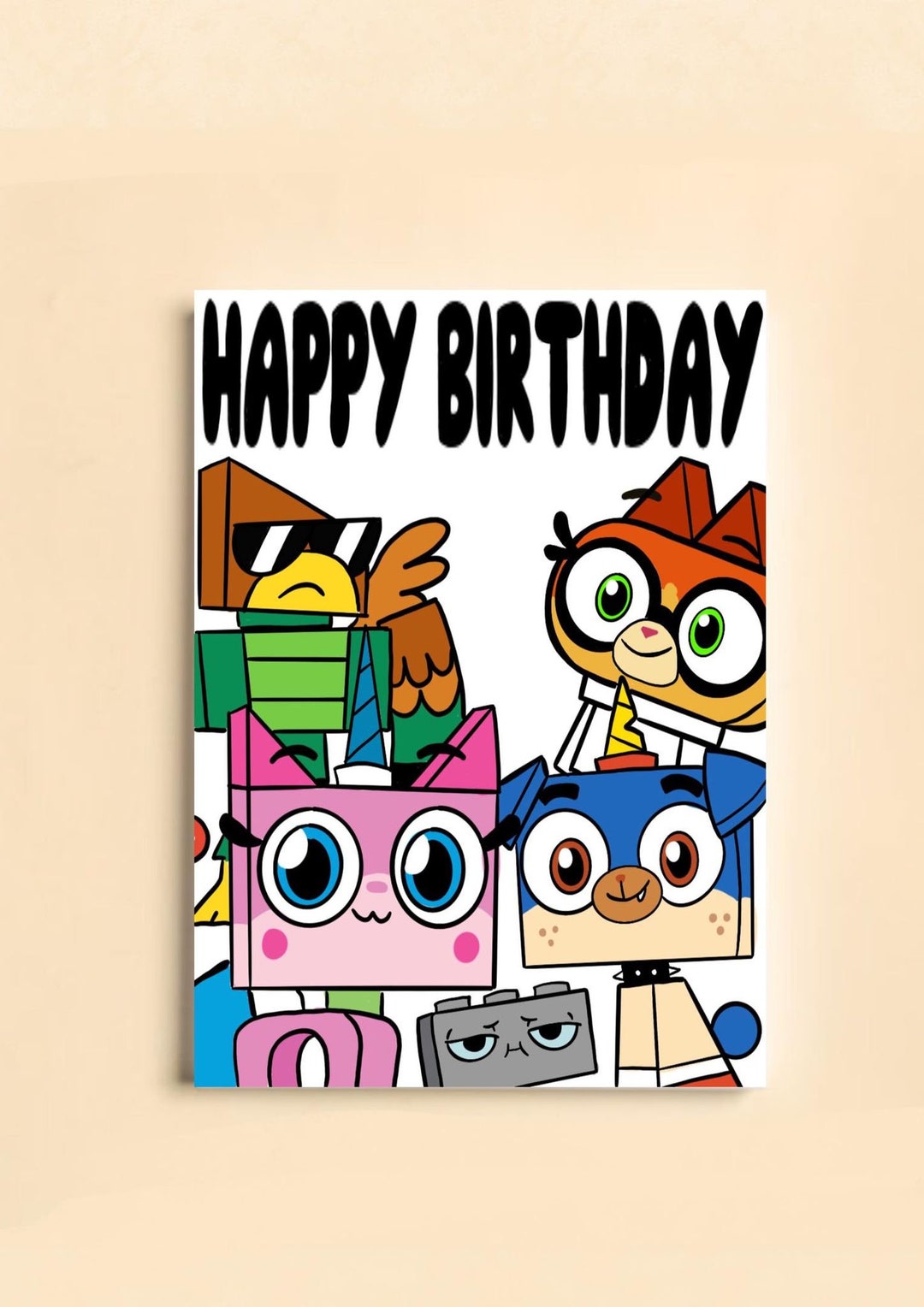 UNIKITTY Inspired Birthday Card - A5 Hand Drawn (300gsm Card) - Etsy