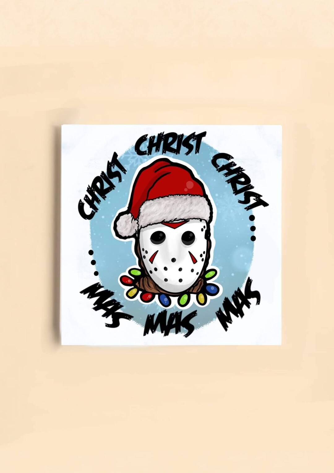 Jason Voorhees Inspired Christmas Card/ Hand Drawn - Etsy