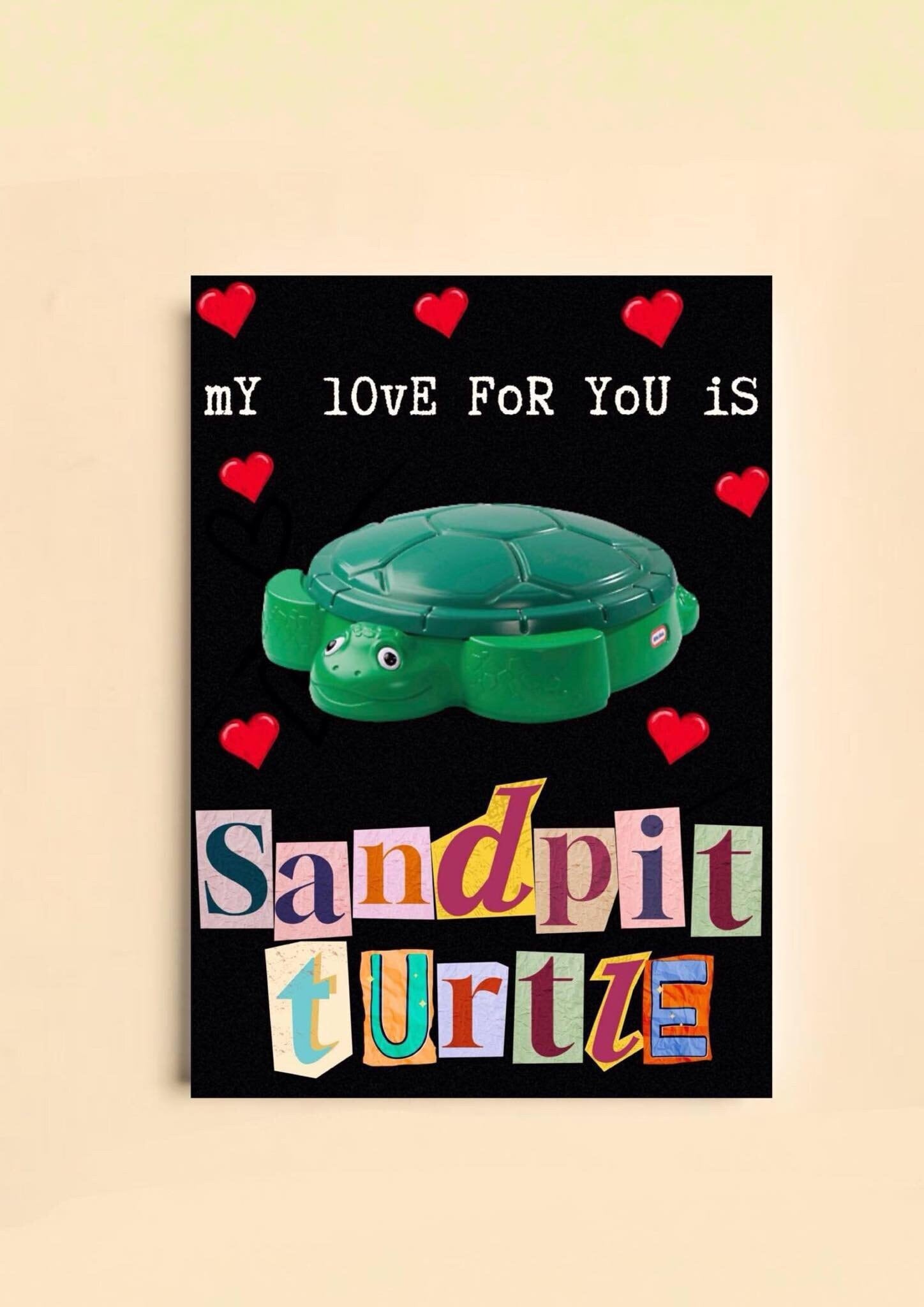 Sandpit Turtle/sempiternal Bmth Inspired Card/ Valentine/any Occasion ...