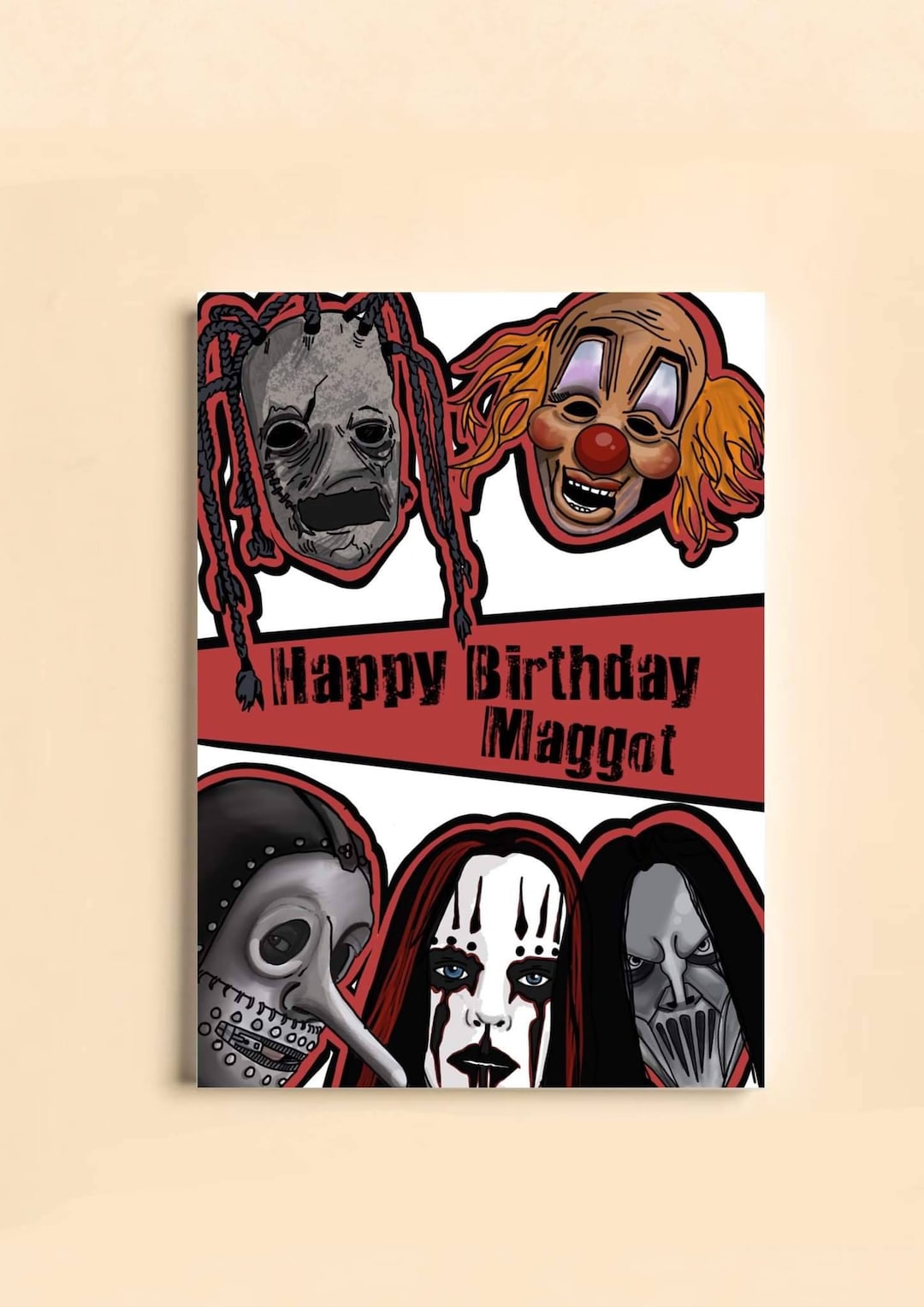 Slipknot Birthday Card: Hand-drawn/personalisable - Etsy