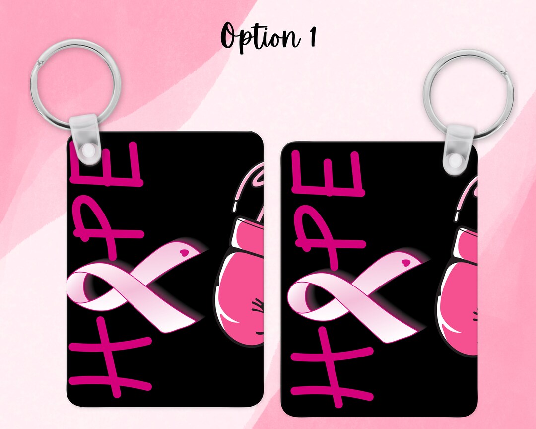 Breast Cancer Sublimation Keychain Keychains Breast Cancer Car ...