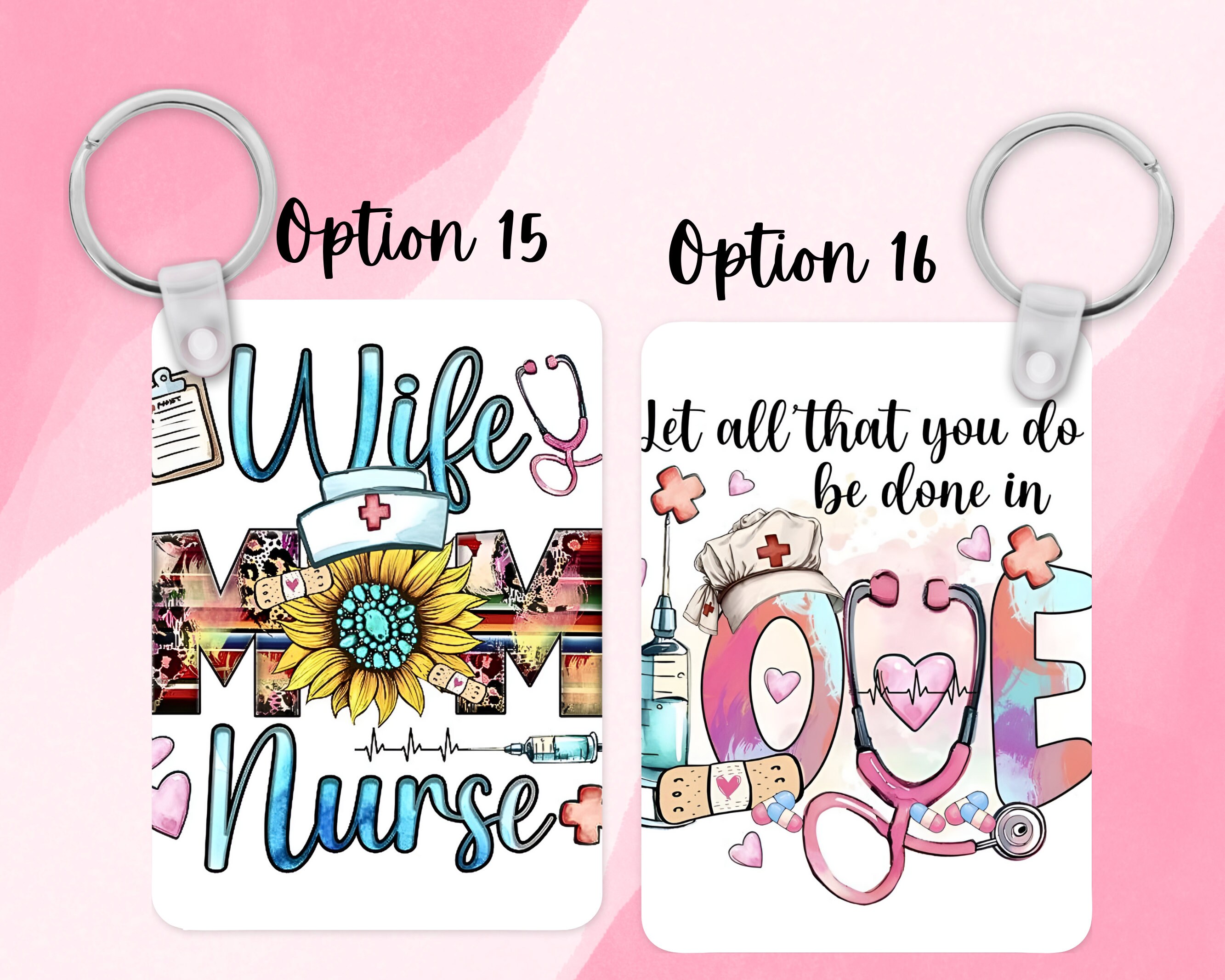 Nurse Sublimation Keychain Keychains Car Accessories Sublimated Car ...