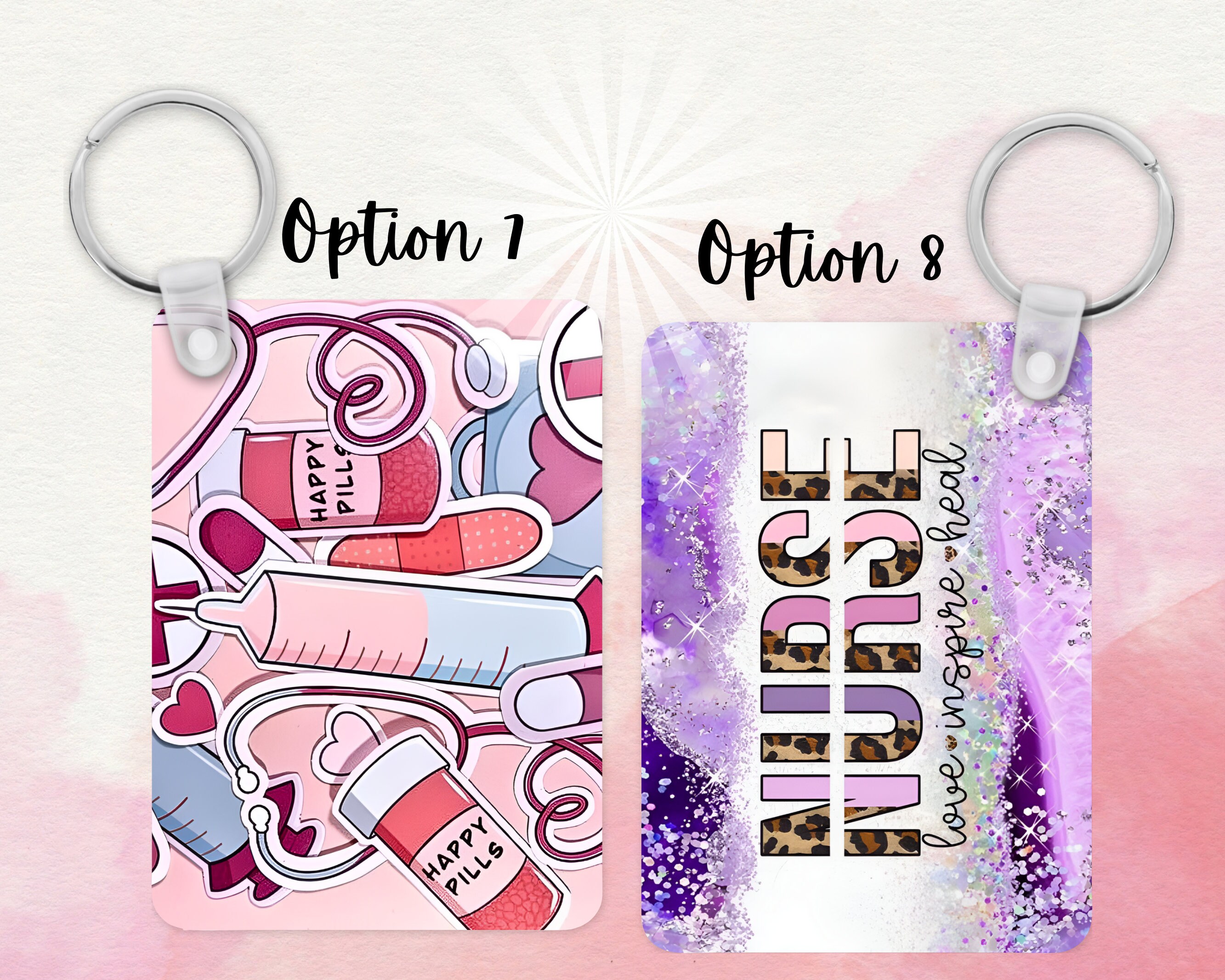 Nurse Sublimation Keychain Keychains Car Accessories Sublimated Car ...